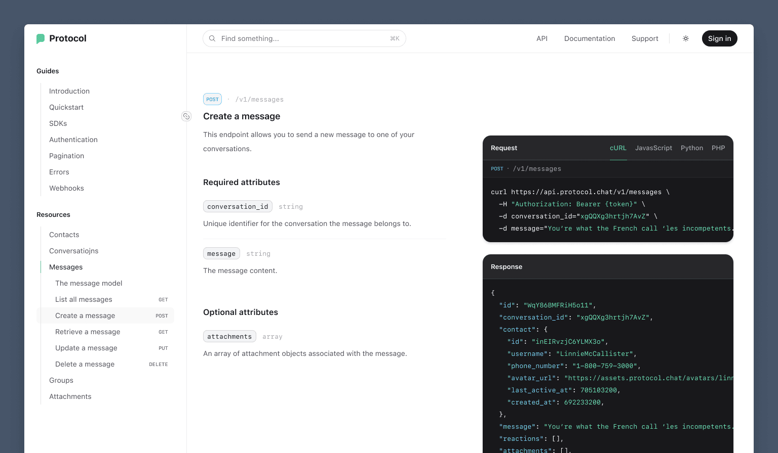 Protocol: A beautiful starting point for your next API documentation site - Tailwind CSS